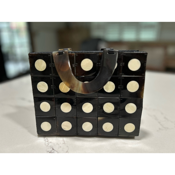 Tico | Bags | New Mid Century Mod Inlaid Mother Pearl Horn Lined Clutch ...